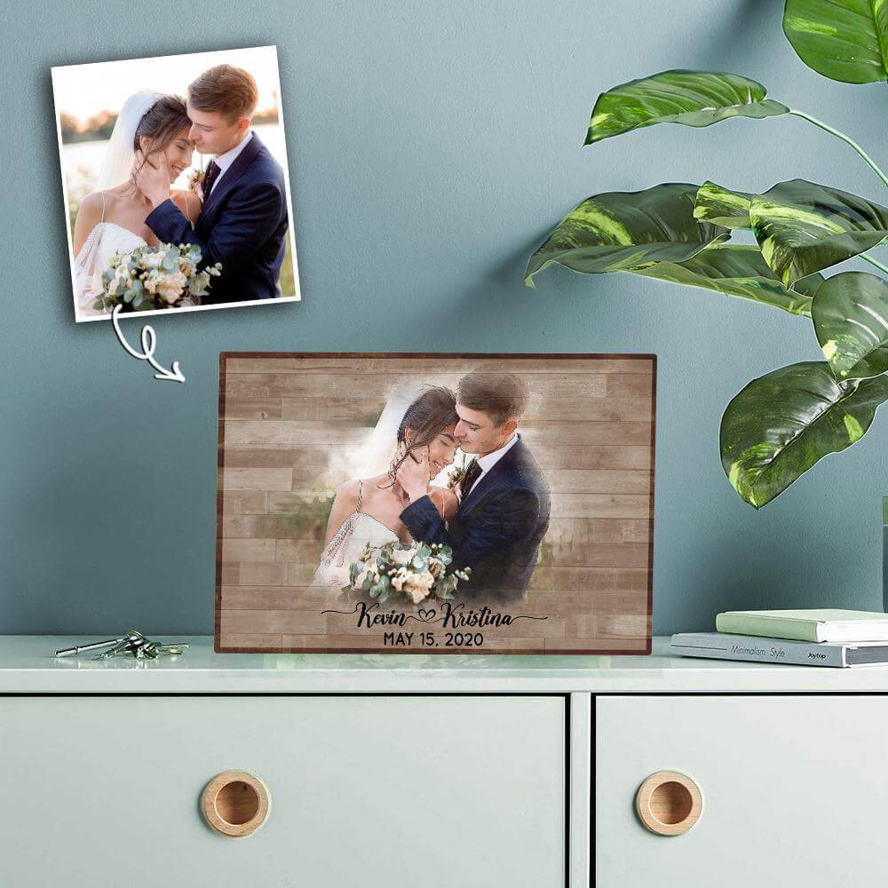 Beautiful Memory Wedding Customized Couple Photo With Name Personalized ...