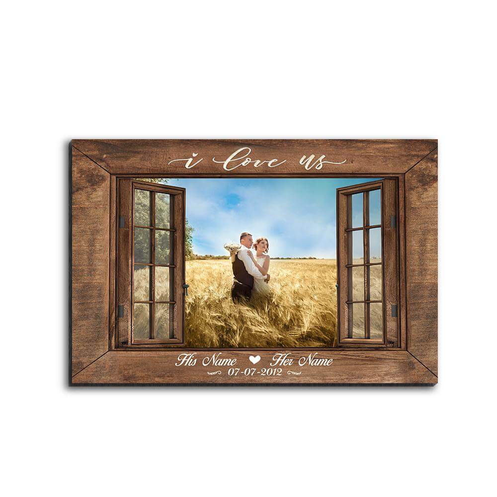 I Love Our Memories Customized Bride and Groom Photo With Name ...