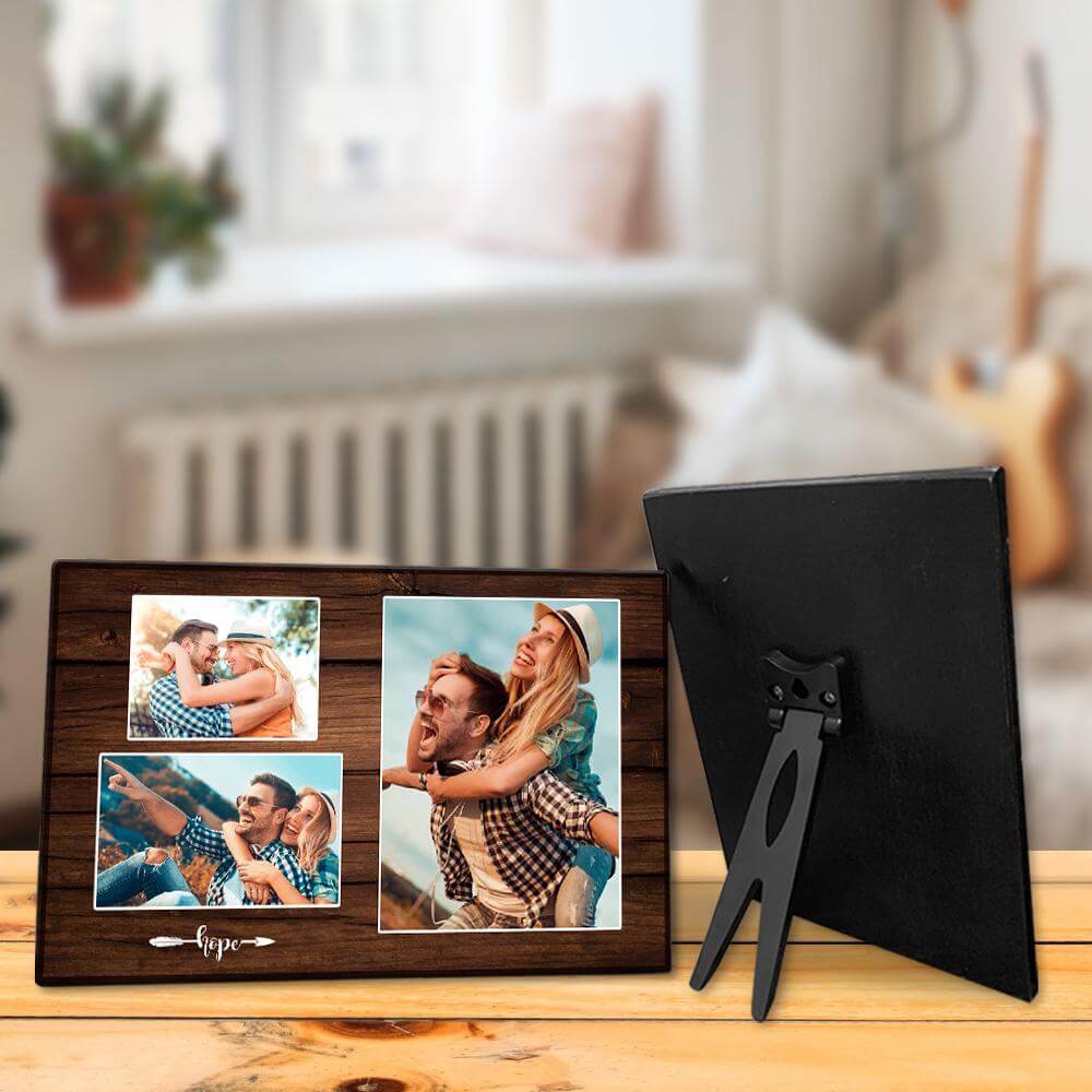 Hope Wood Personalized Couples Desktop Plaque